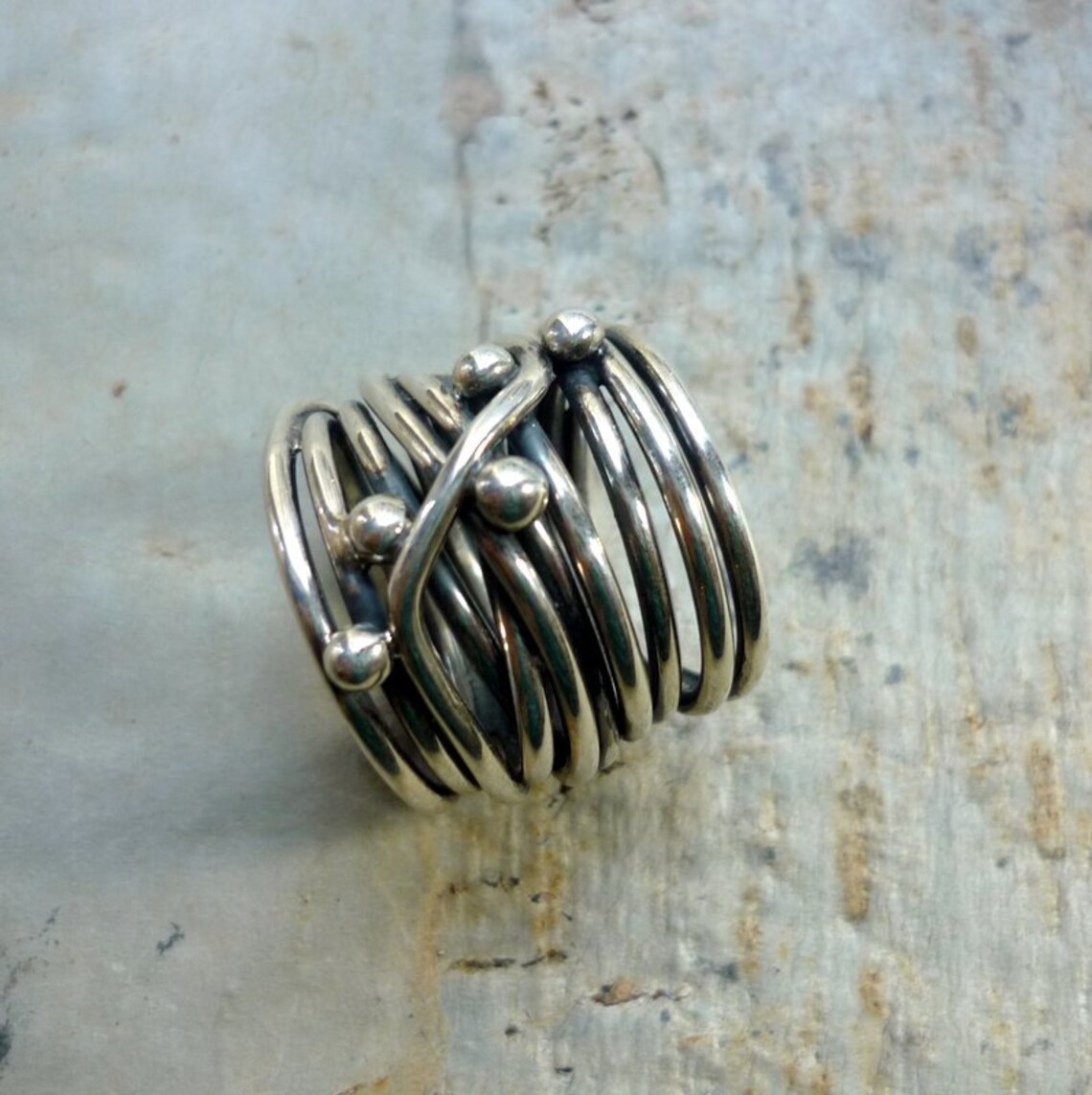 Sterling Silver Ring Wire Wrapped Silver Ring Silver Ring - Etsy