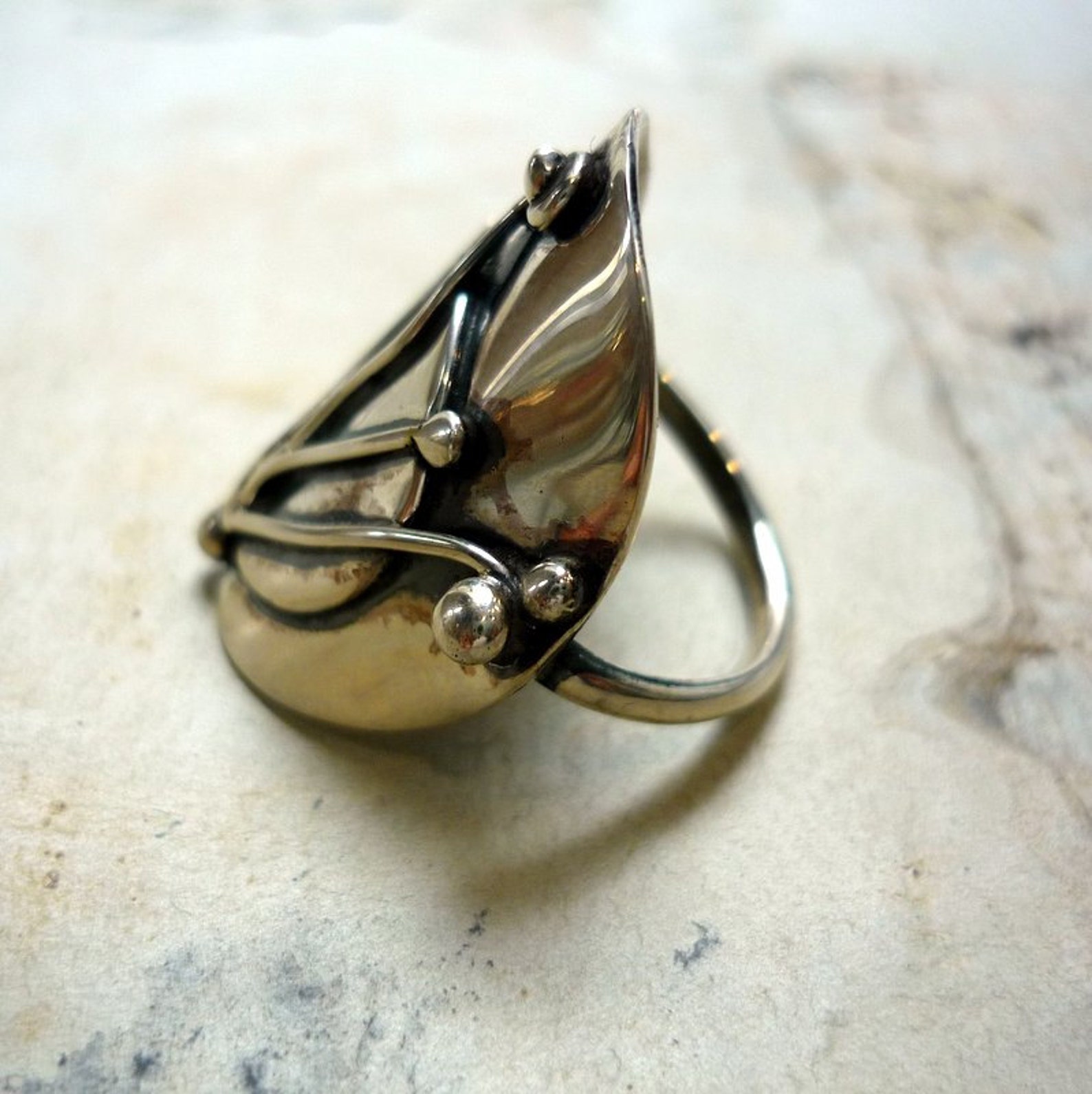 Sterling Silver Ring Statement Silver Ring Modern Silver - Etsy