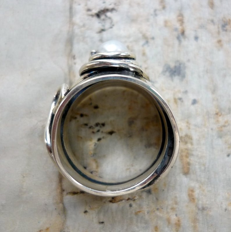 Sterling Silver Ring Statement Silver Ring Silver Wire - Etsy