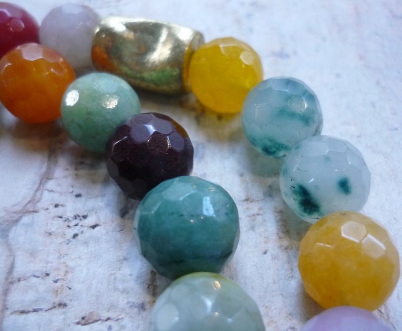 Bright Colors Necklace Colorful Agate Stones Necklace - Etsy