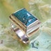 Turquoise Stone Ring Sterling Silver Stone Ring Rectangle - Etsy