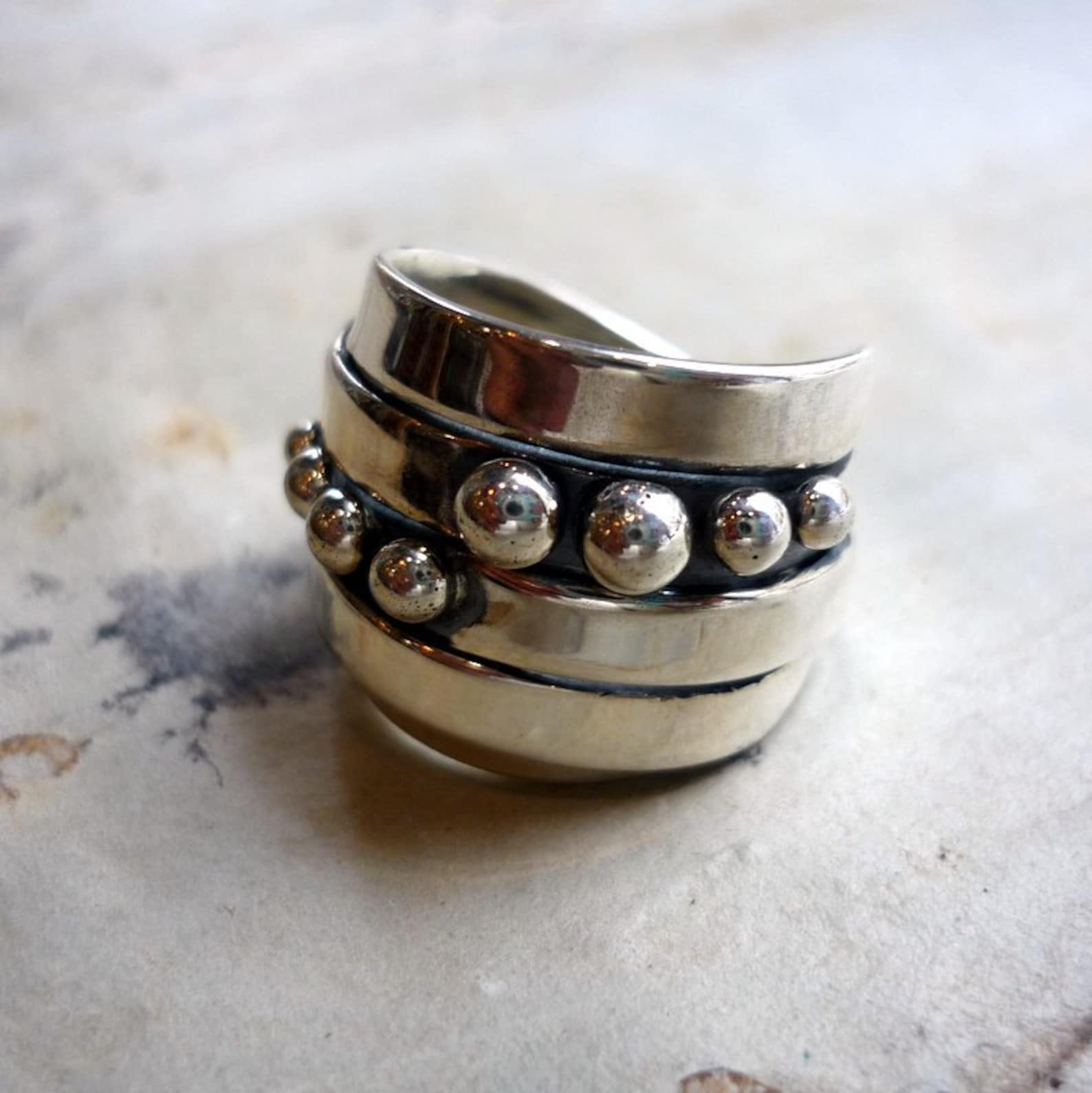 Sterling Silver Ring Wire Wrapped Silver Ring Wide Silver | Etsy