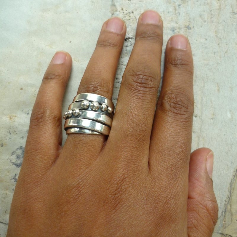Wire Wrap Ring, Sterling Silver Wedding Ring, Wide Silver Bands Ring ...