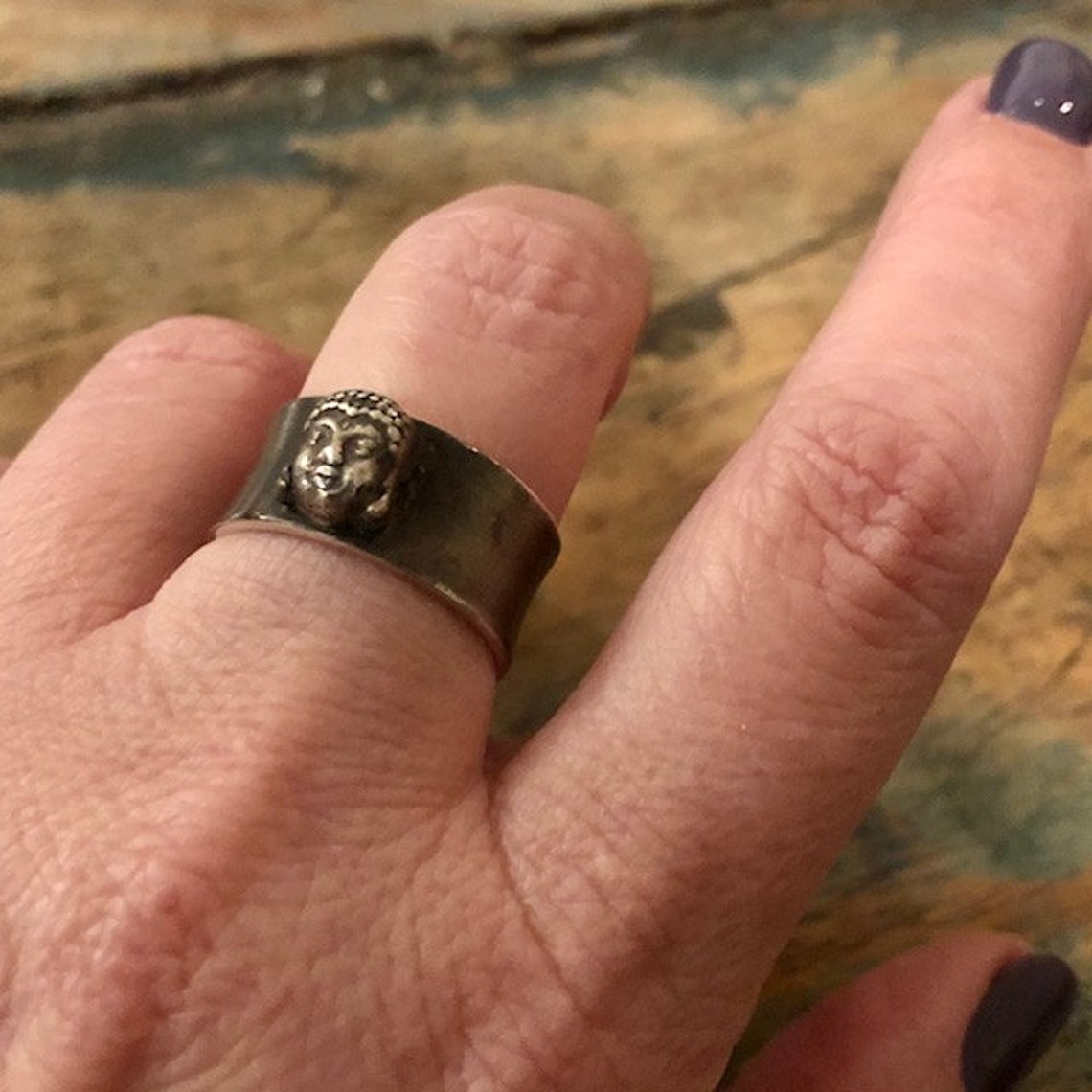Buddha Ring Sterling Silver Ring Zen Ring Oxidized Silver | Etsy