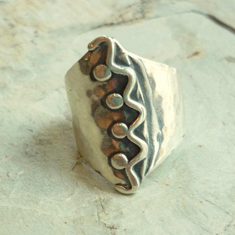 Sterling Silver Ring, Wide Silver Ring, Statement Silver Ring, Chunky ...
