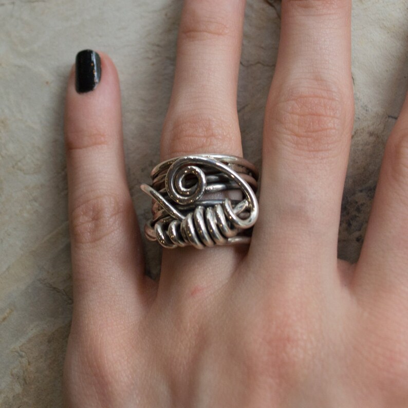 Sterling Silver Ring Wire Wrapped Silver Ring Silver Ring - Etsy
