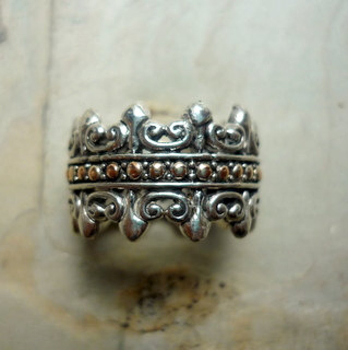 Sterling Silver Ring Oxidized Silver Band Ring Crown Shape - Etsy