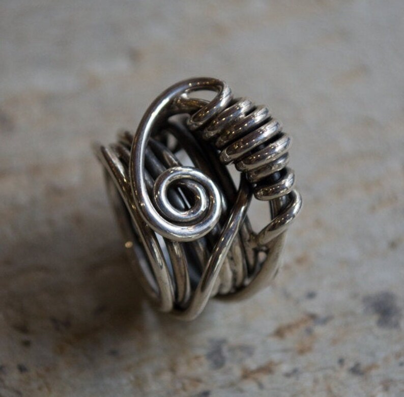 Sterling Silver Ring Wire Wrapped Silver Ring Silver Ring - Etsy