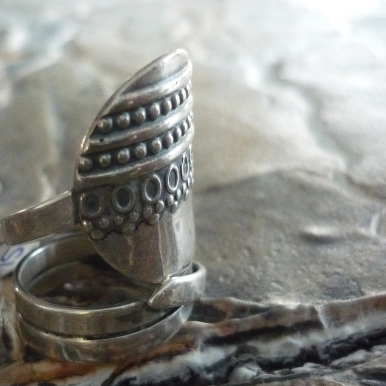 Sterling Silver Ring, Silver Wire Wrapped Ring, Wide Ring, Statement ...