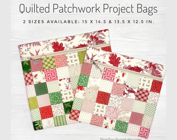 Quilted Project Bag With NOEL Fabric From Edyta Sitar, Christmas Cross ...