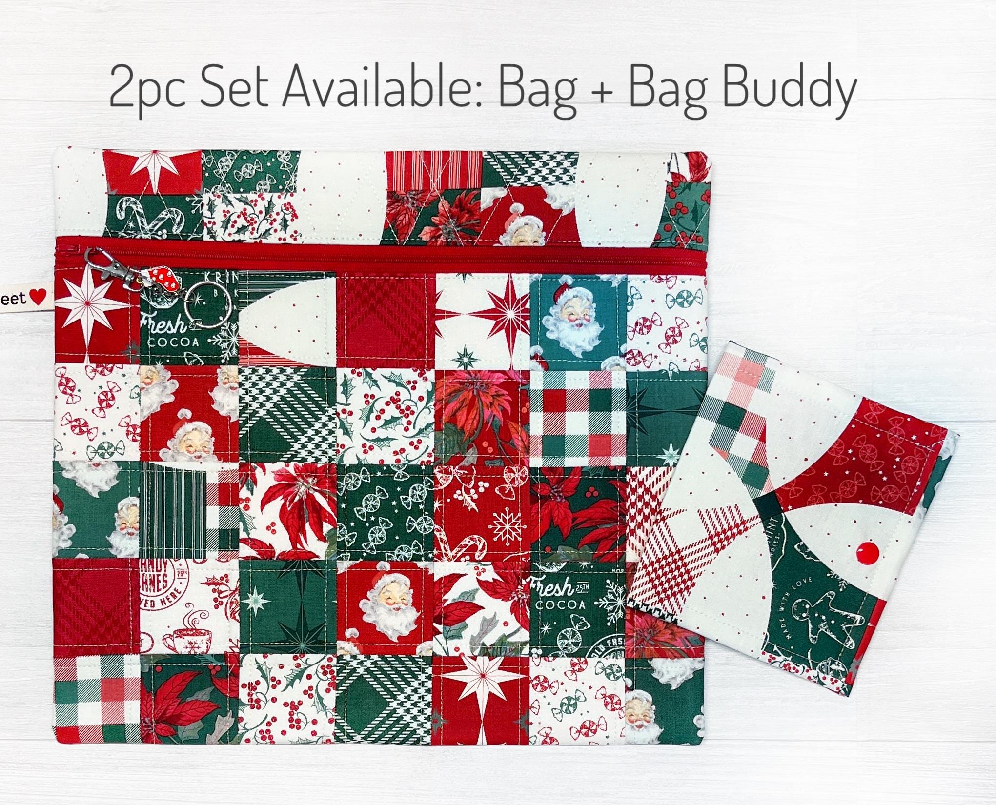 Christmas Cross Stitch Project Bag W/ Merry Little Christmas Fabric ...