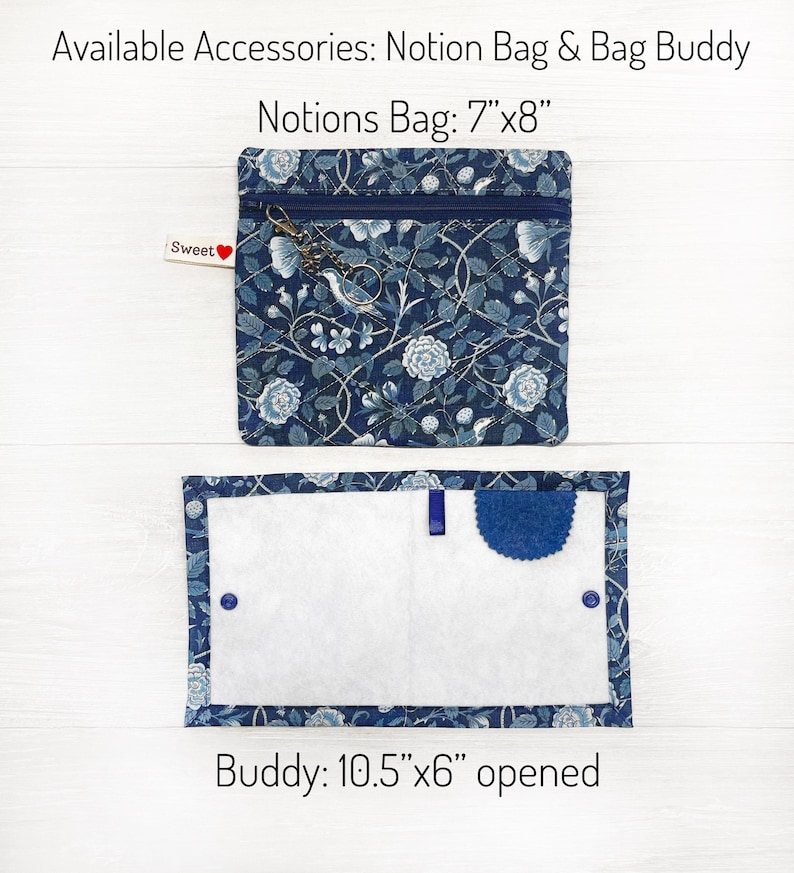Quilted Cross Stitch Project Bag W/ French Generals "sacre Bleu" Fabric ...