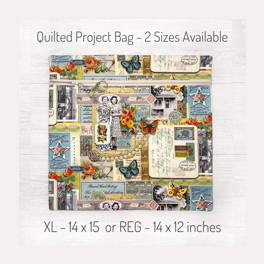 Quilted Project Bag, Fully Lined Using Cathe Holden's Junk Journal ...