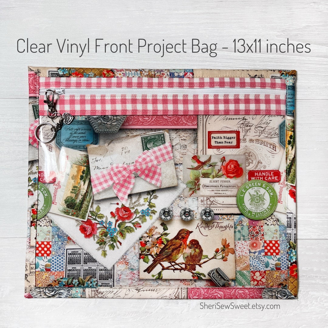 Cross Stitch Project Bag, Vinyl Front Bag With Cathe Holden's Leather ...