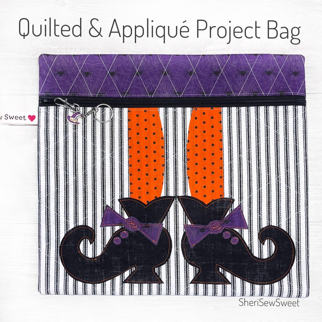 Halloween Project Bag With Fun Witch Shoes, Project Bag for Cross ...