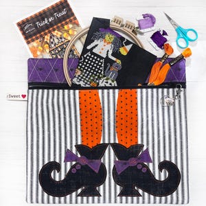 Halloween Project Bag With Fun Witch Shoes, Project Bag for Cross ...