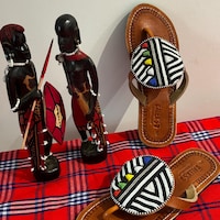 A Set of African Ankara Bag and Sandals, Women Shoes, Leather Sandals ...