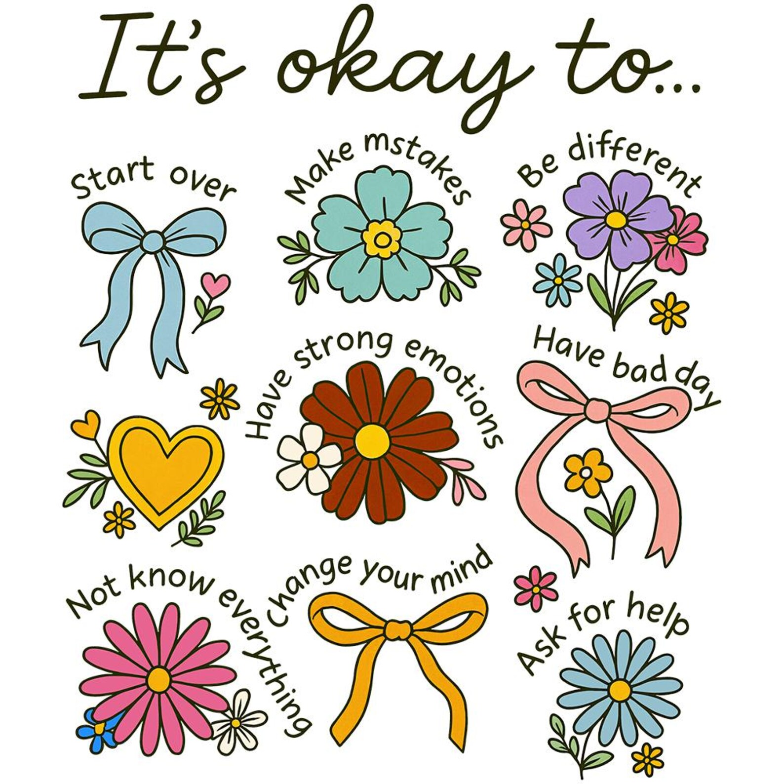 Boho Floral Png | Motivational Quote Png | Inspirational Kindness ...