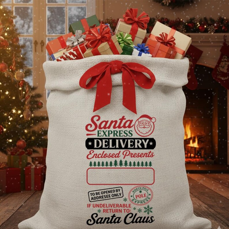 Santa Sack Svg Bundle, Christmas Gift Bag Designs, Holiday Svg Files ...