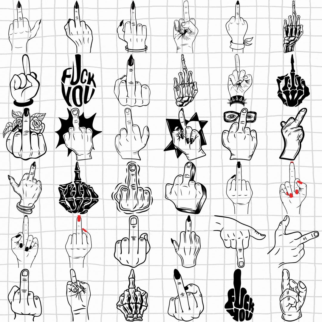 Middle Finger Svg Bundle Middle Finger Png, Middle Finger Clipart ...