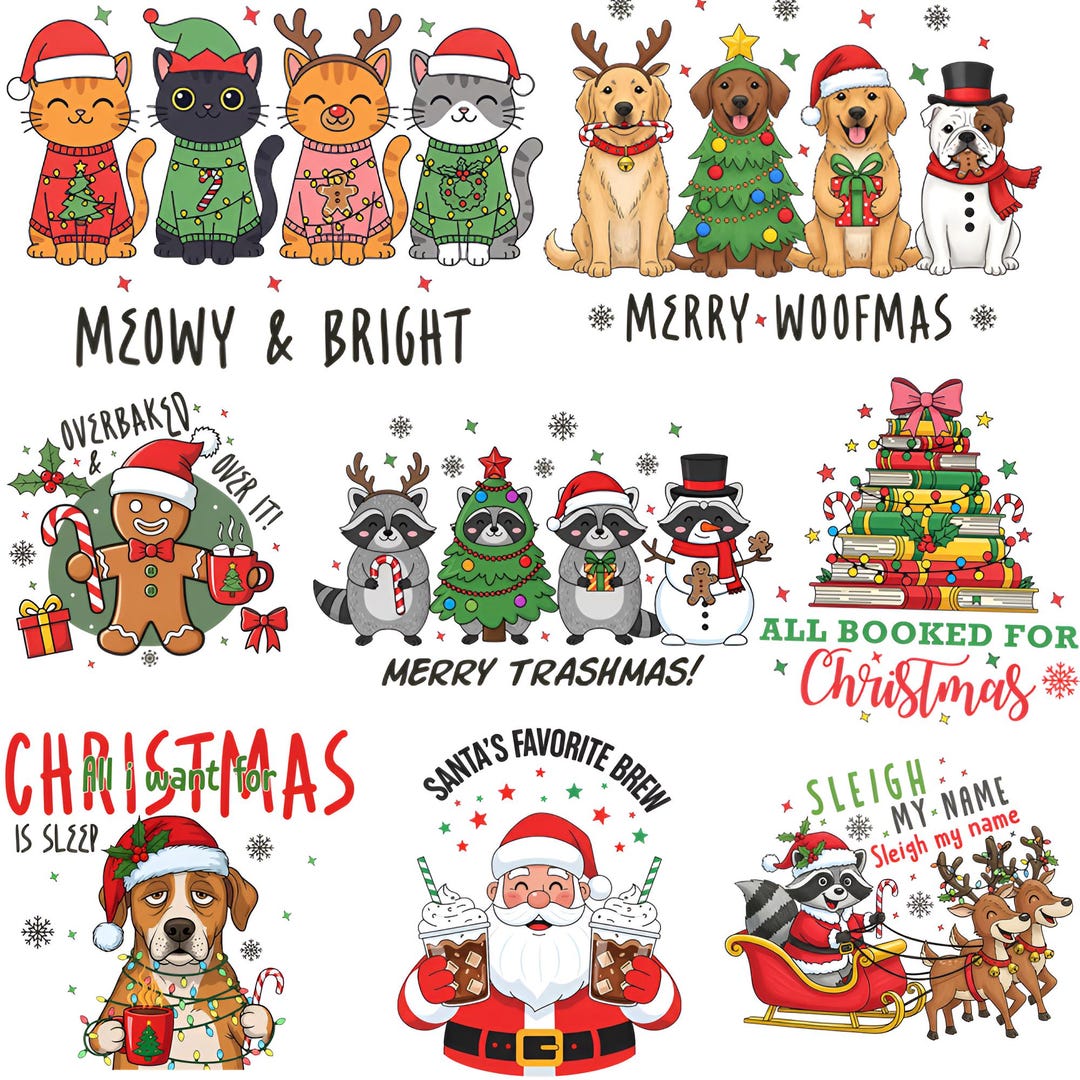 Funny Christmas PNG Clipart Bundle | Sarcastic Holiday Designs (digital ...