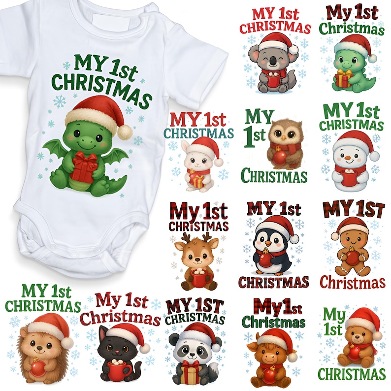 My First Christmas Clipart Bundle | Baby Holiday PNG (digital Download ...