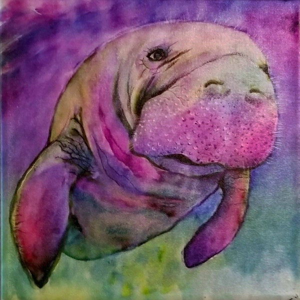 Manatee Watercolor - Etsy