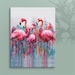 Abstract Flamingos Art on Canvas, Tropical Wall Art, Colorful Prints ...