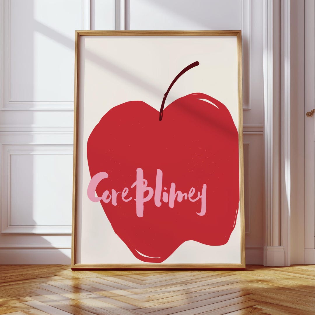 Core Blimey Wall Art, Funny British Slang Printable, Red Apple Digital ...