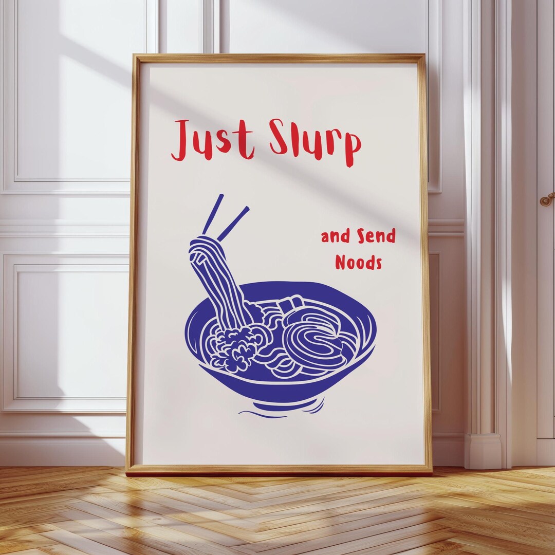 Retro Ramen Poster: Japanese Noodle Art Print, Kitchen Cafe Decor ...