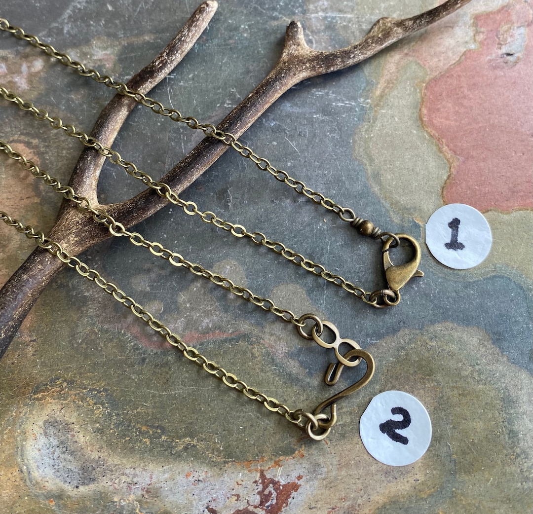 Antiqued Bronze Cable Chain Necklace: Soldered Brass Pendant Chain - Etsy