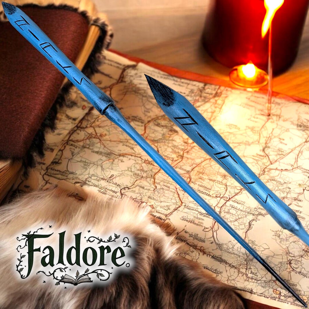 Elven Wand in Beech Wood - Engraved Cirth Runes - Tolkien Inspired ...