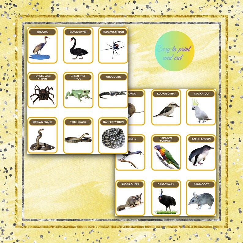Australian Animals Flashcards for Kids | Printable Educational Cards ...