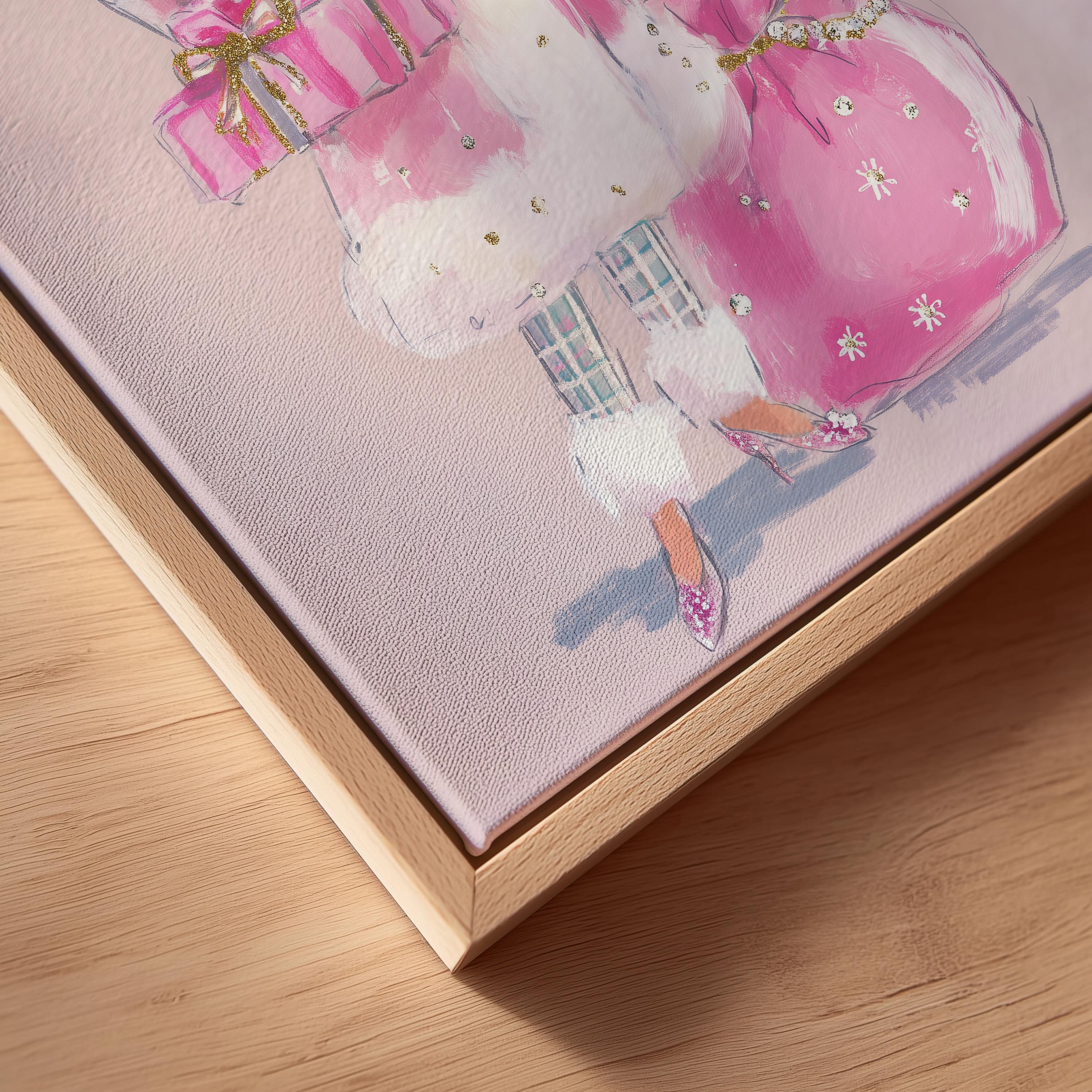 Retro Pink Santa Clause Printable (digital Download), Girly Pink Santa ...