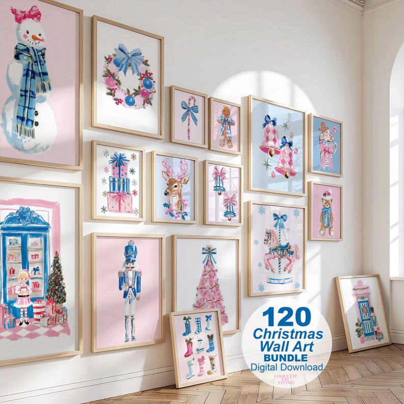 120 Watercolor Christmas Wall Art Bundle (digital Download ...