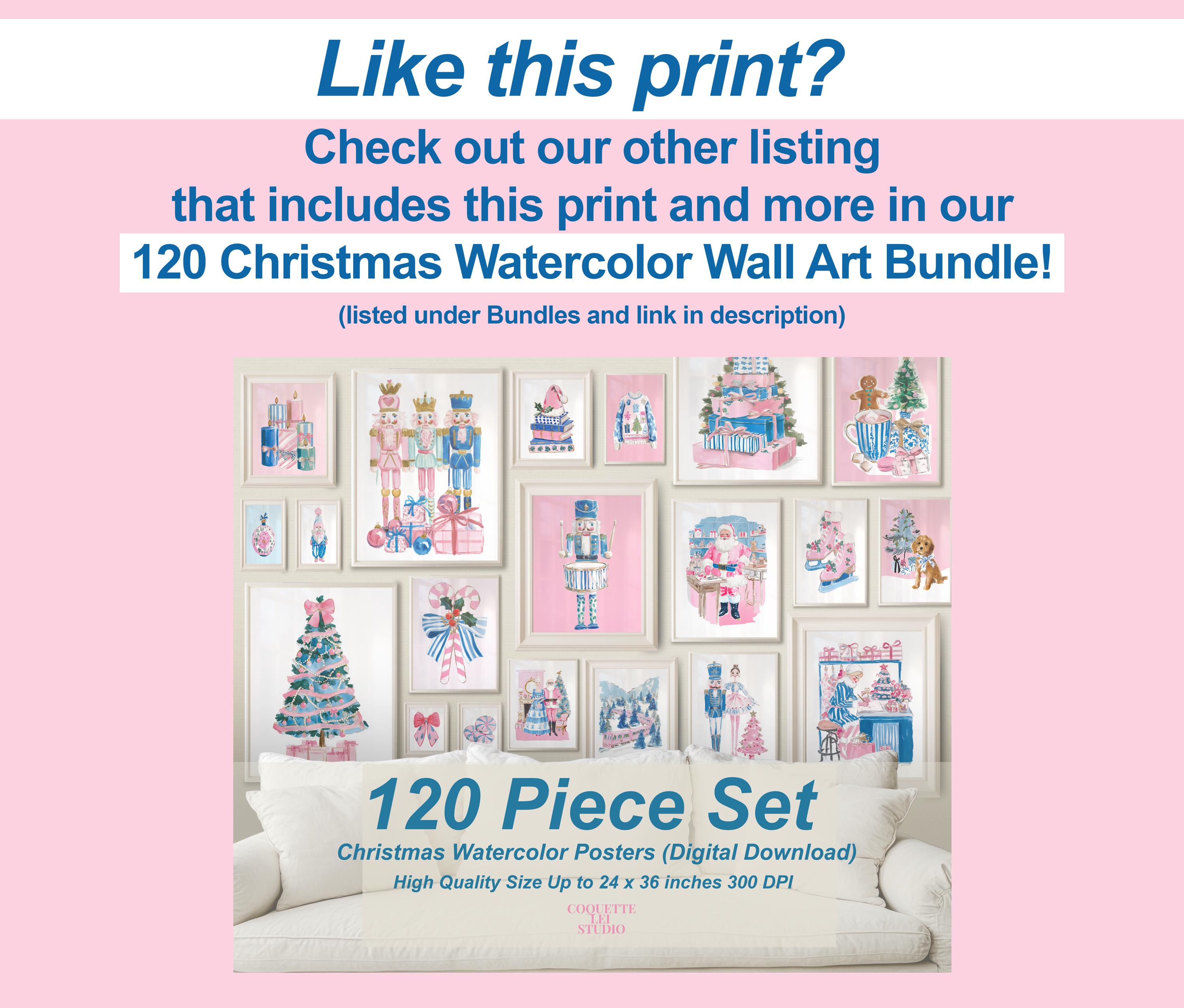 Nutcracker Christmas Door Wall Art (digital Download), Pink & Blue ...