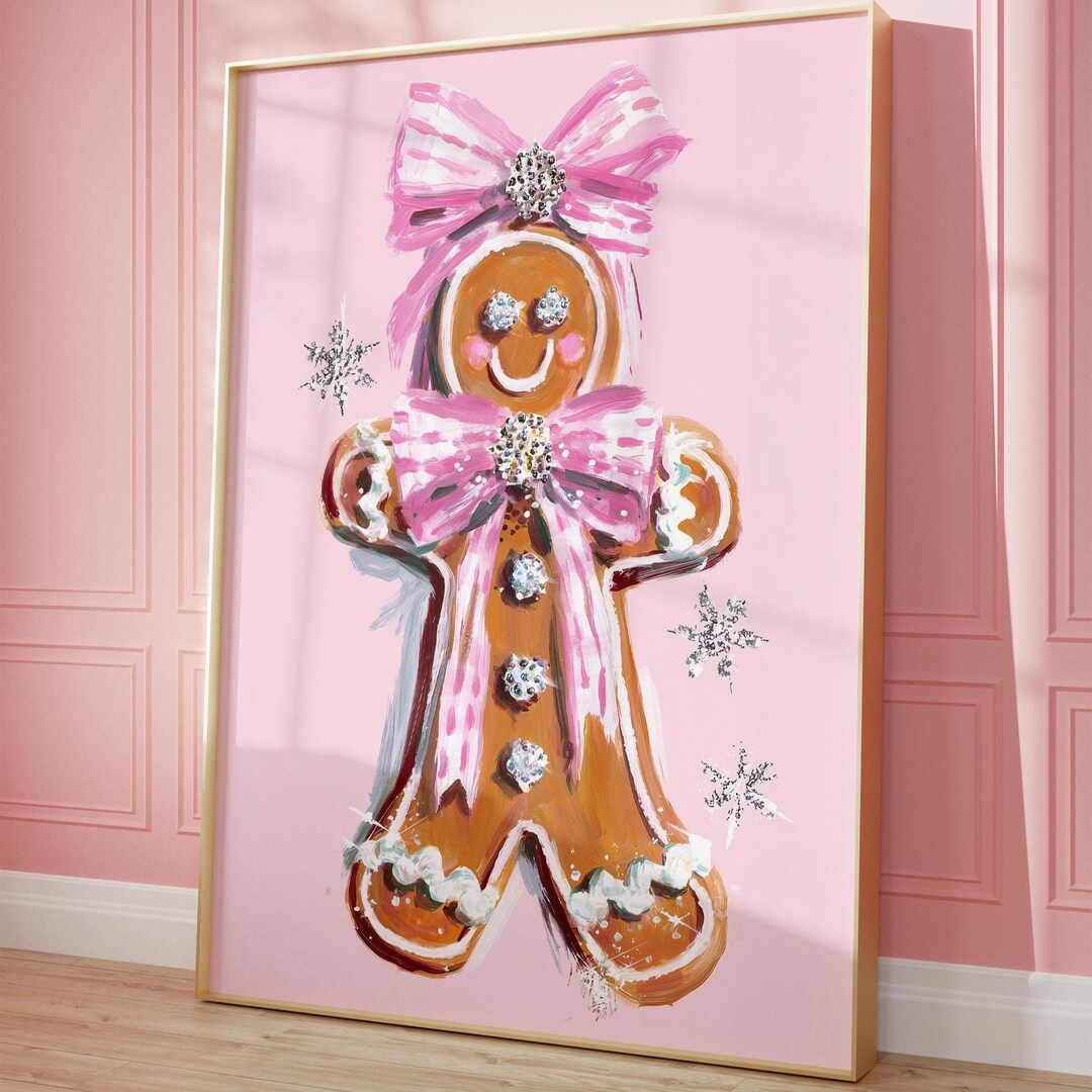 Gingerbread Girl Printable (digital Download), Coquette Christmas Art ...