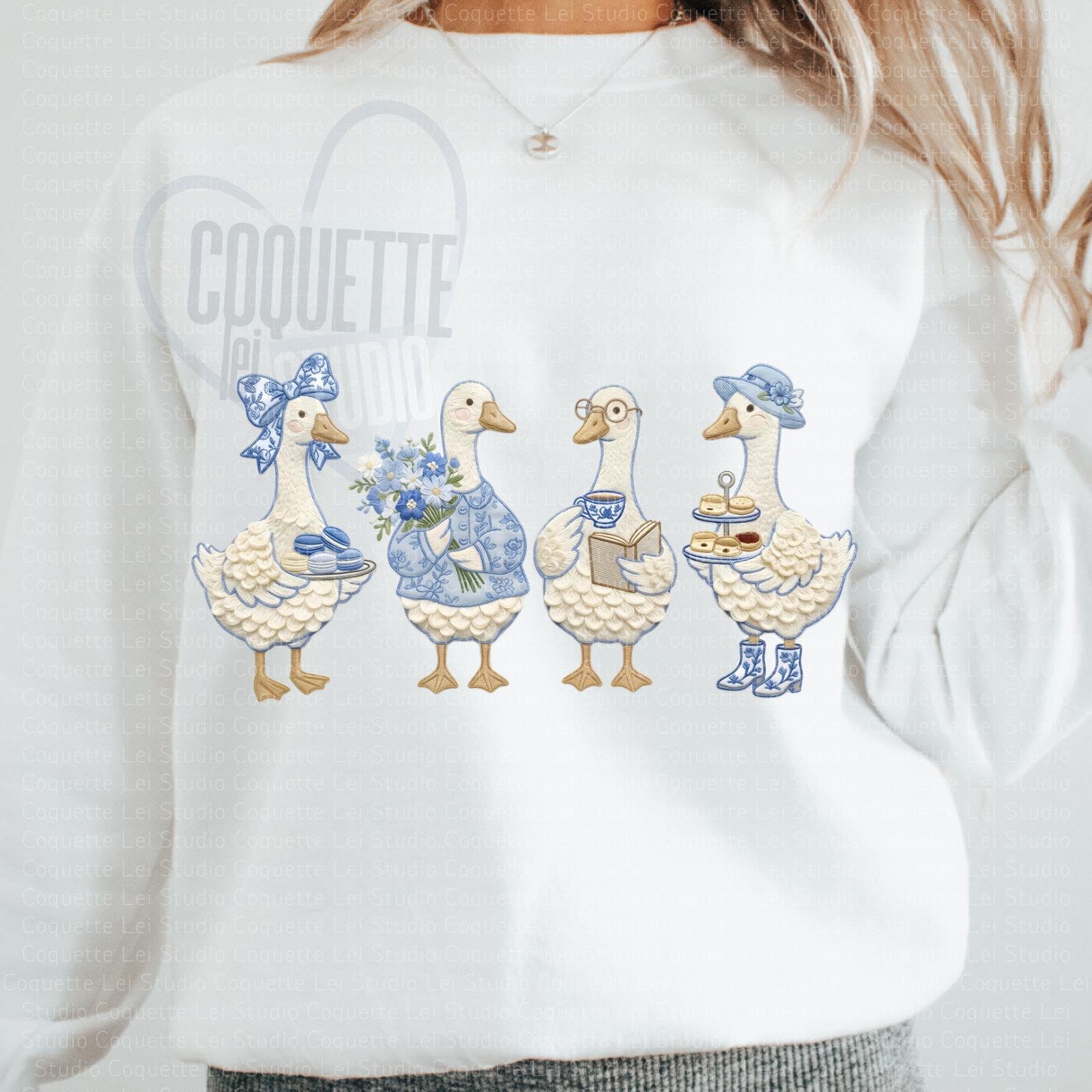 Grand Millennial Png, Geese Png, Coquetteful Png, Grannie Sweater ...