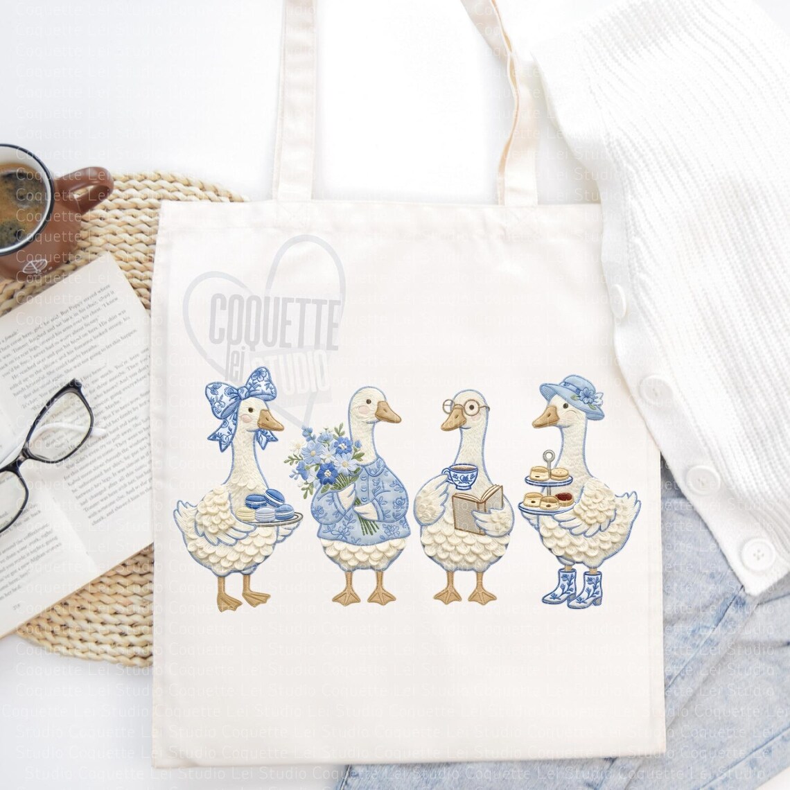 Grand Millennial Png, Geese Png, Coquetteful Png, Grannie Sweater ...