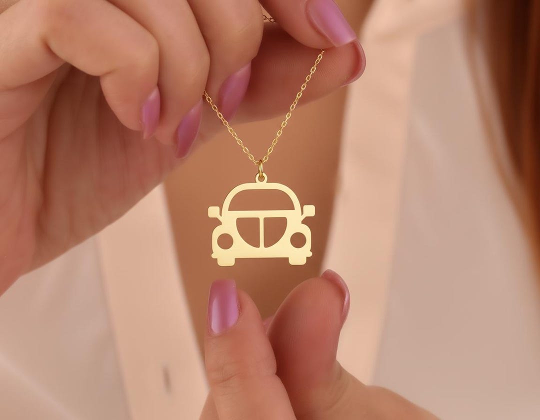 Cute Car Necklace: Gold Plated Automotive Pendant - Etsy