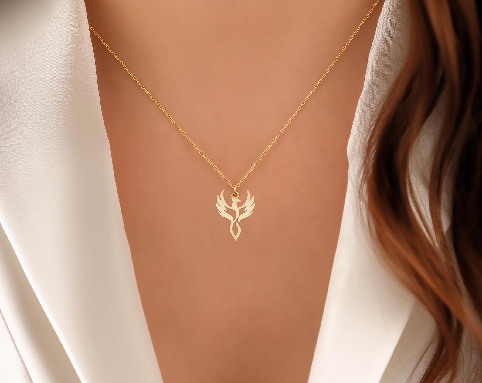 Phoenix Necklace – Rising Anka Bird Pendant in Gold Plated 925 Silver ...