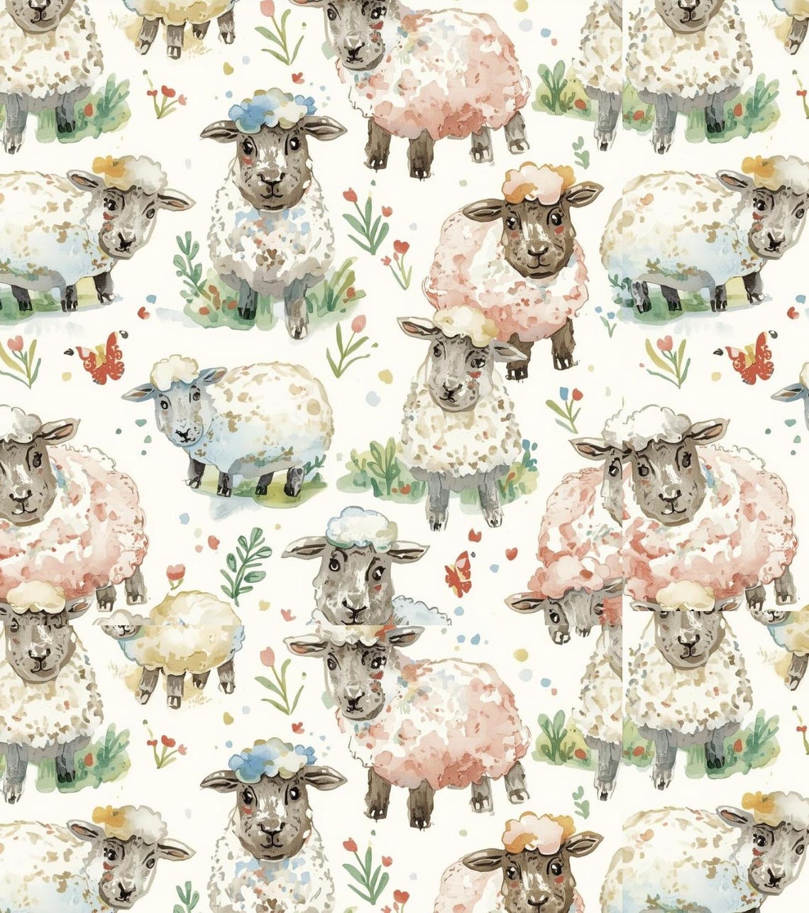 Pattern Paper Wrap Sheep White - Etsy
