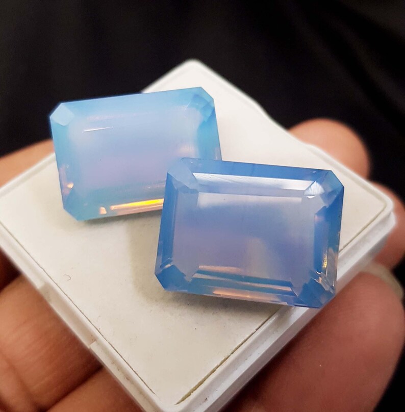 30 to 30 Ct Pair Stone Size 22x16x10 Mm Blue Opaque Loose Gemstone Welo ...