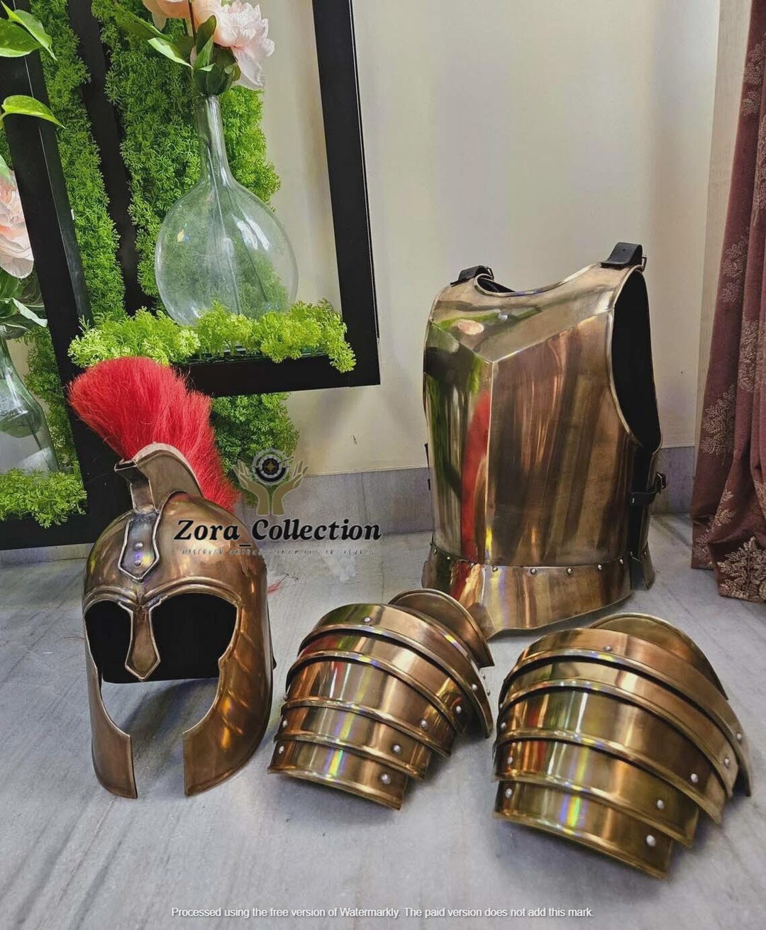 Medieval Roman Troy Trojan Muscle Armor Breastplate Set With Helmet ...