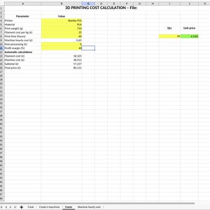 3D Print Cost Calculator – Excel, Google Sheets, Libreoffice | Filament ...