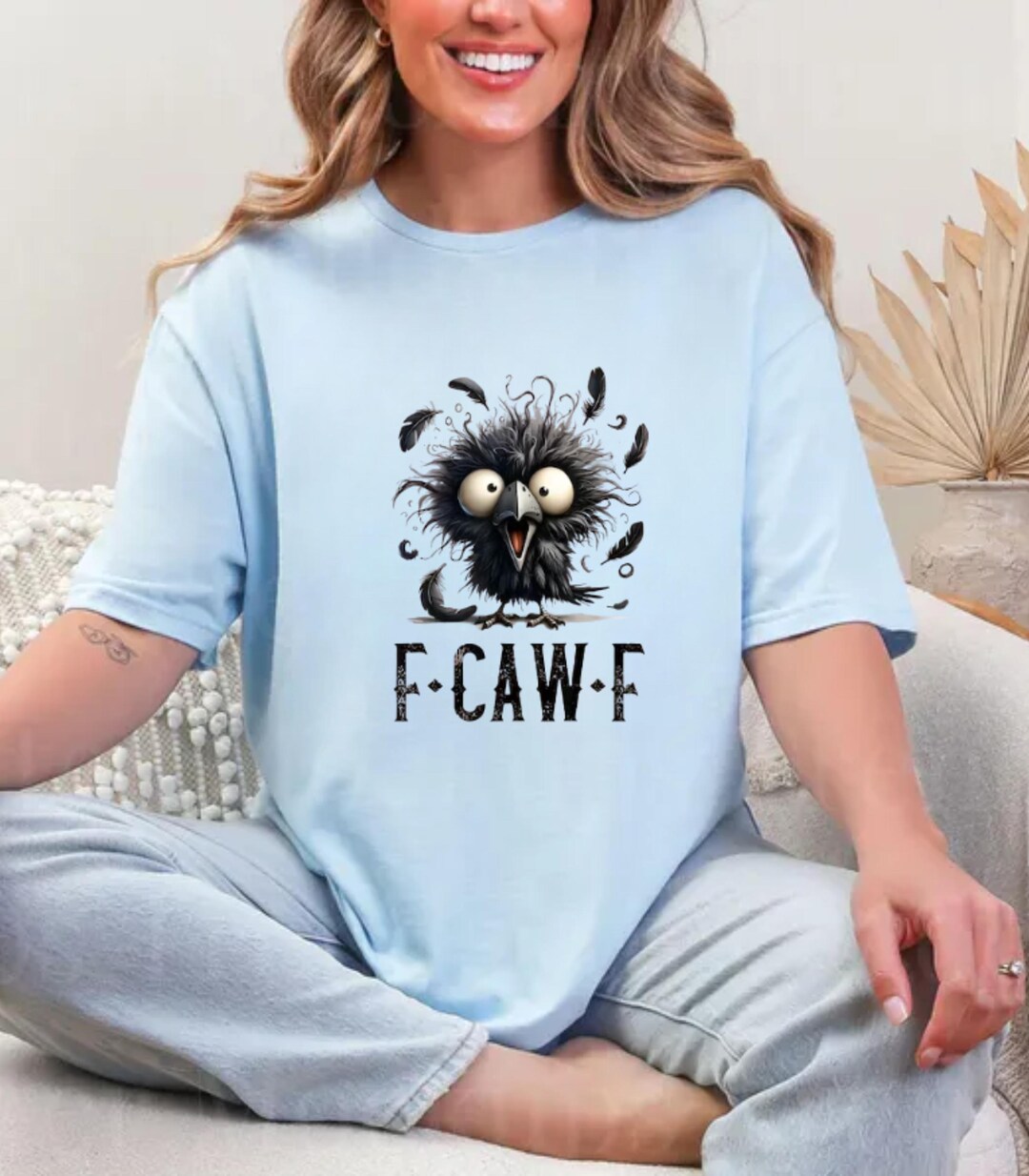 F-caw-f Funny Bird Shirt, Angry Crow Graphic Tee, Cute Sarcastic T ...