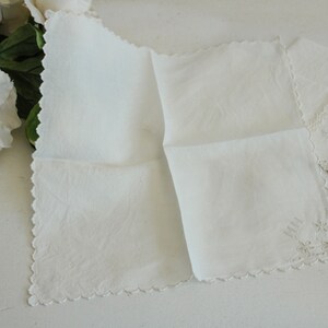 Vintage 1940s Napkins, Set of Three in White Linen, Double M M ...