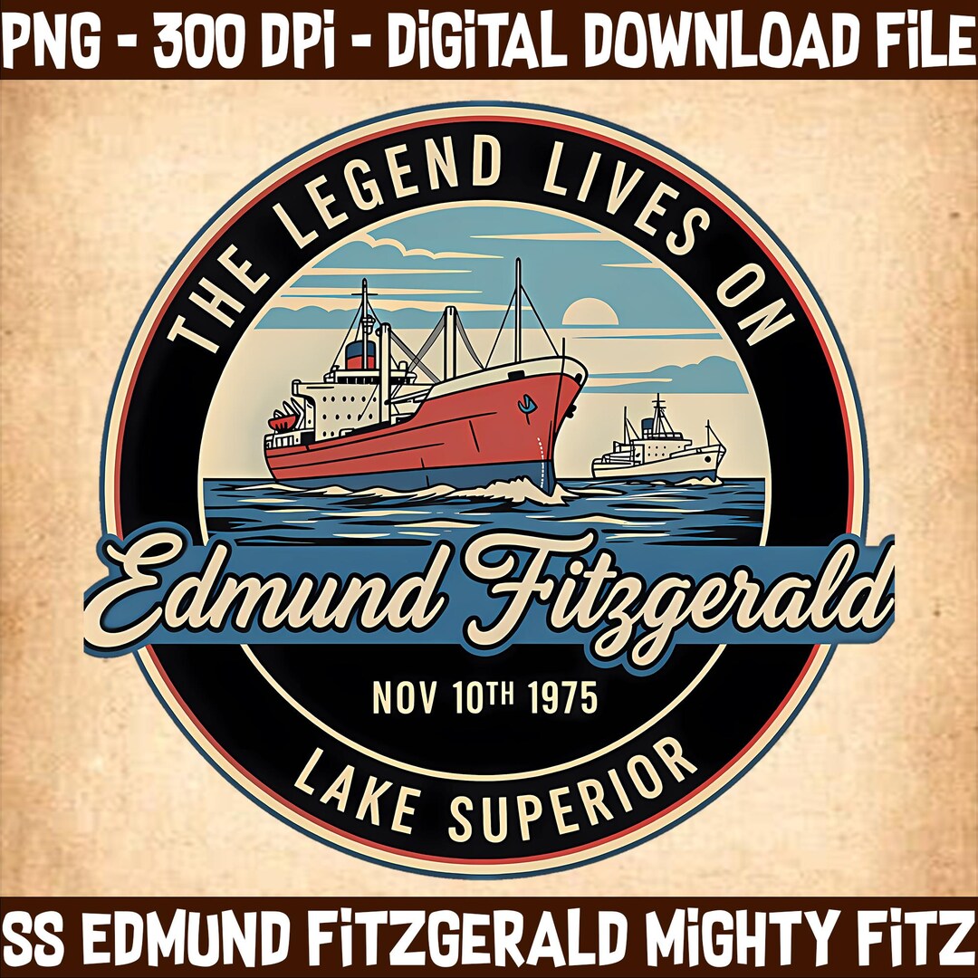 SS Edmund Fitzgerald Png, Great Lakes Ship Lake Superior , SS Edmund ...