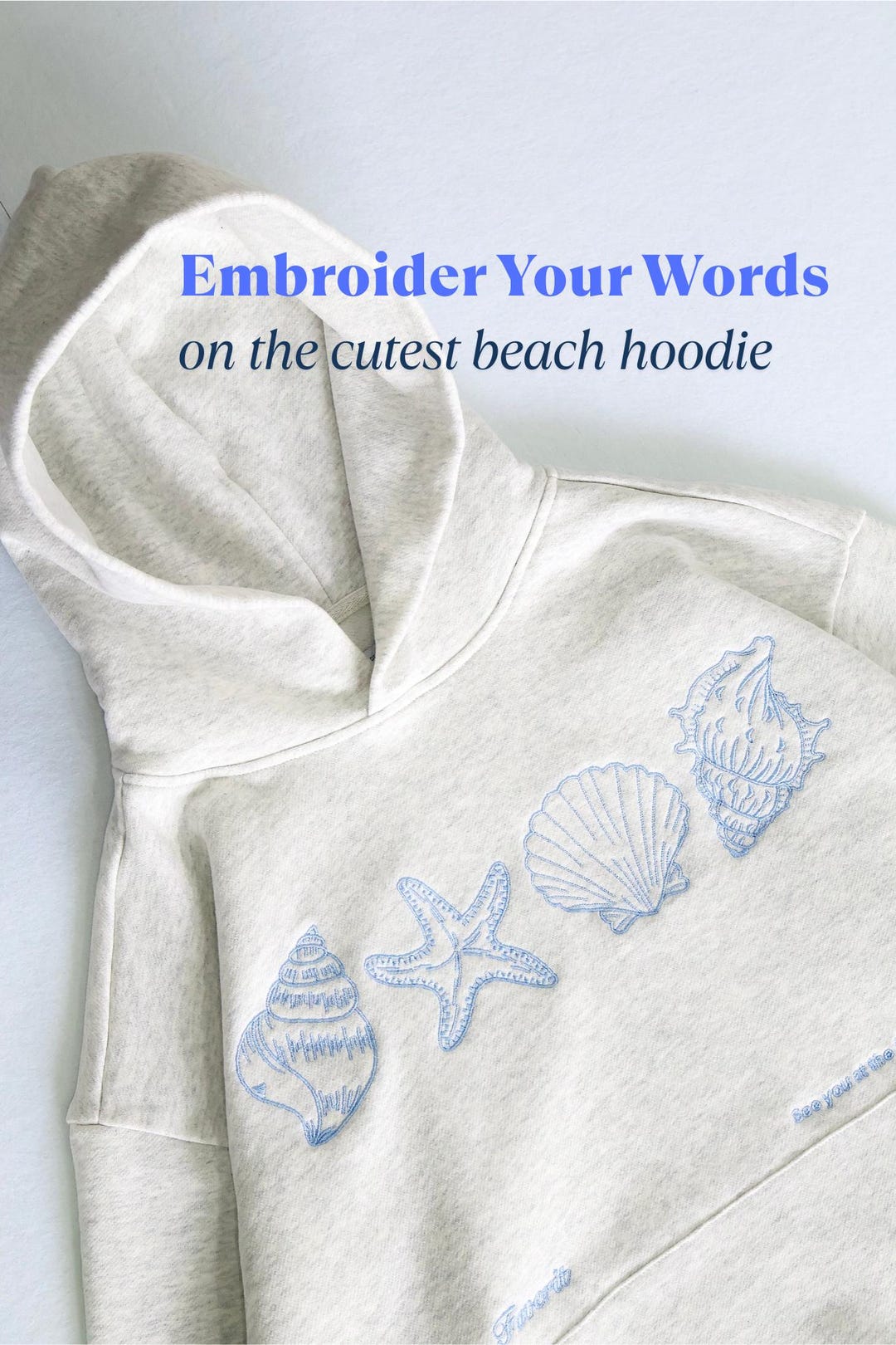 Embroidered Starfish Seashell Beach Days Coastal Boho Navy Premium ...