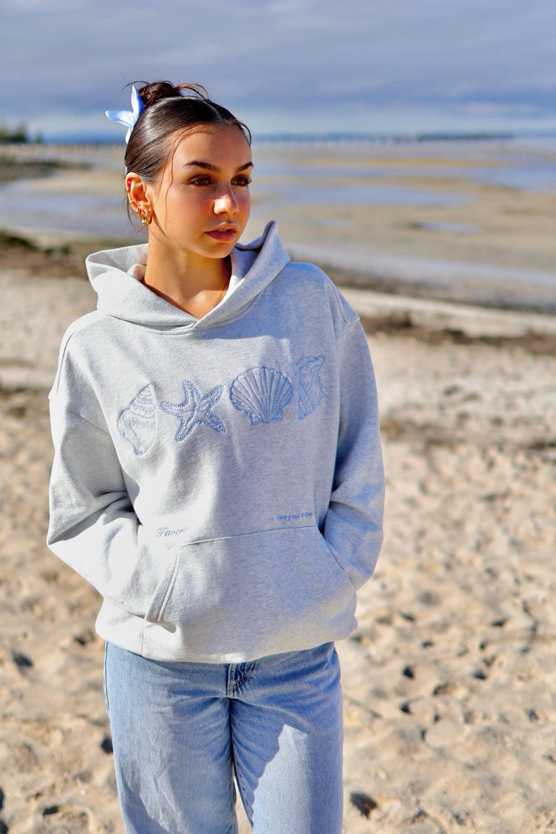 Embroidered Starfish Seashell Beach Days Coastal Boho Navy Premium ...